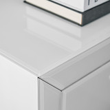 White gloss and mirrored bedside table store